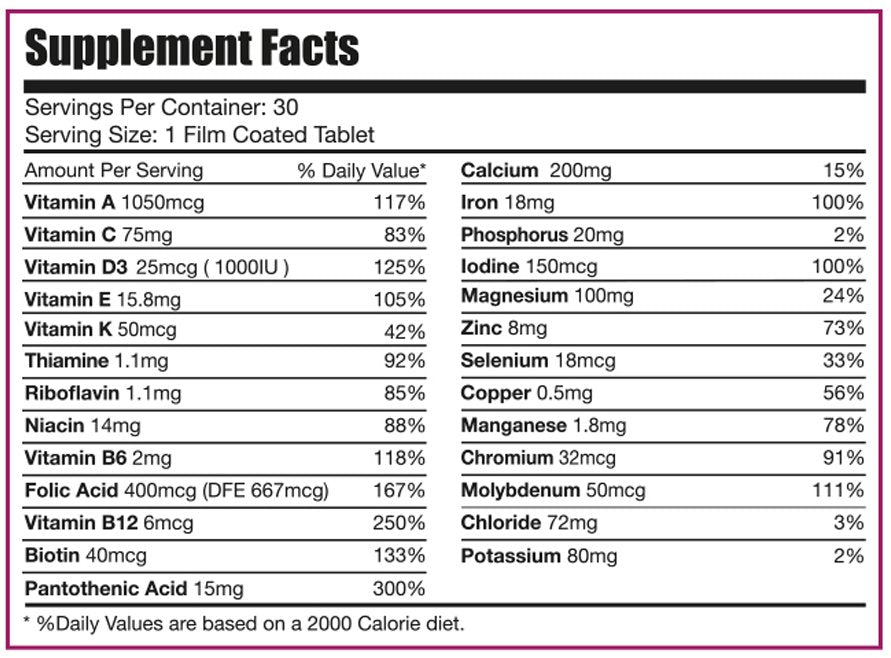 LIMITLESS WOMAN MAX MULTIVITAMINS & MINERALS WITH 26 KEY ELEMENTS 30 ...
